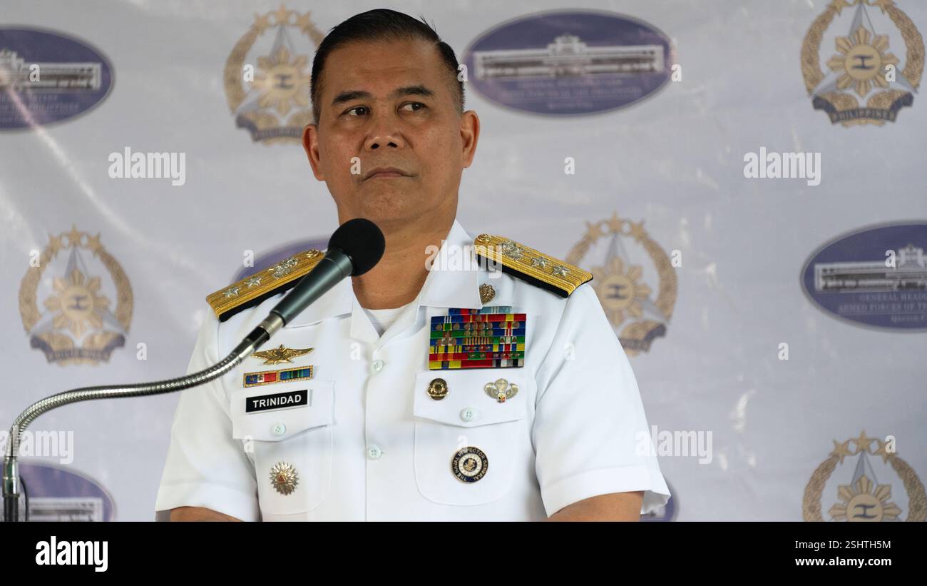 Quezon City, Philippines. 11st February 2025. Philippine Navy spokesperson for the West ...
