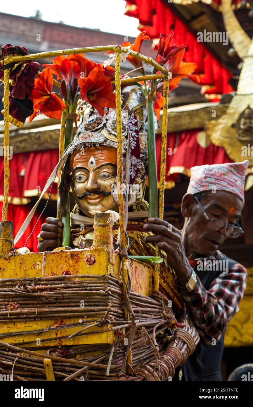 Helpers of the Jatra adorning Chariot before the arrival of God ...