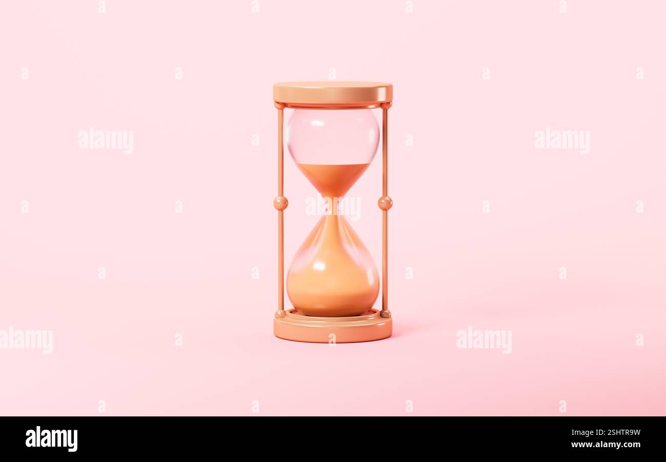 Cartoon sand clock model, 3d rendering. 3d illustration Stock Photo - Alamy