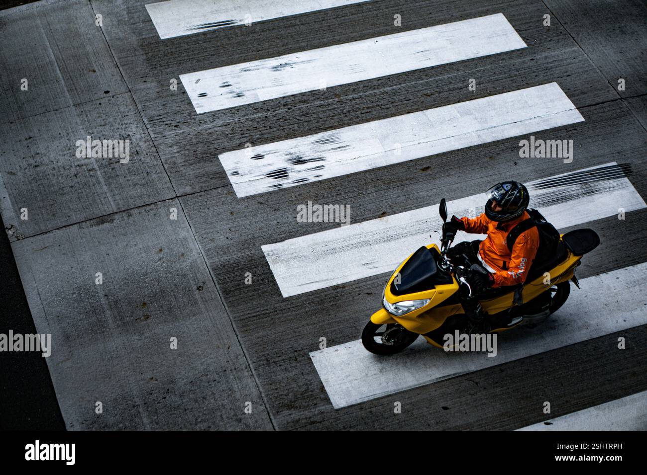 High contrast rider on crossig Stock Photo - Alamy