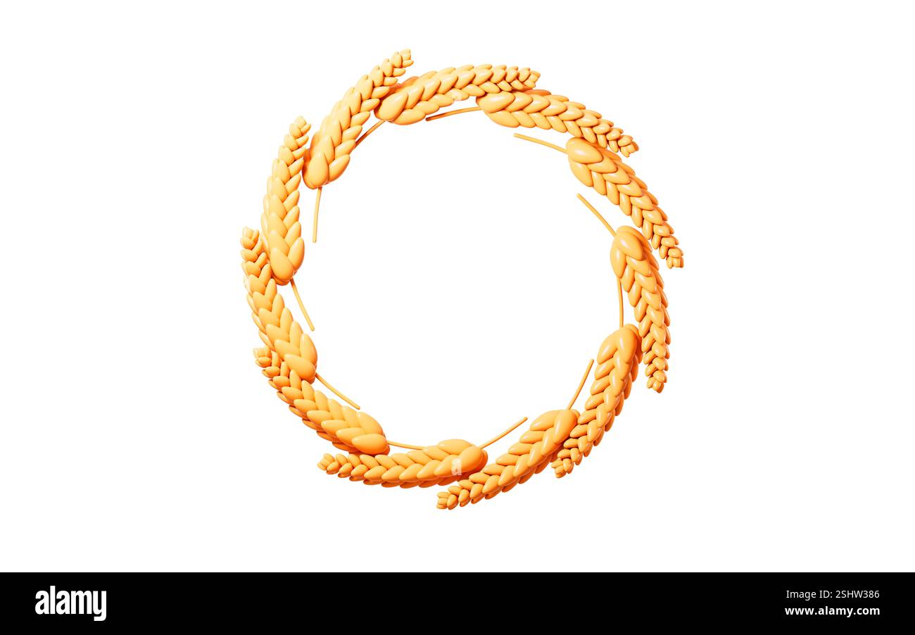 Golden barley background, honor or medal or trophy background, 3d ...