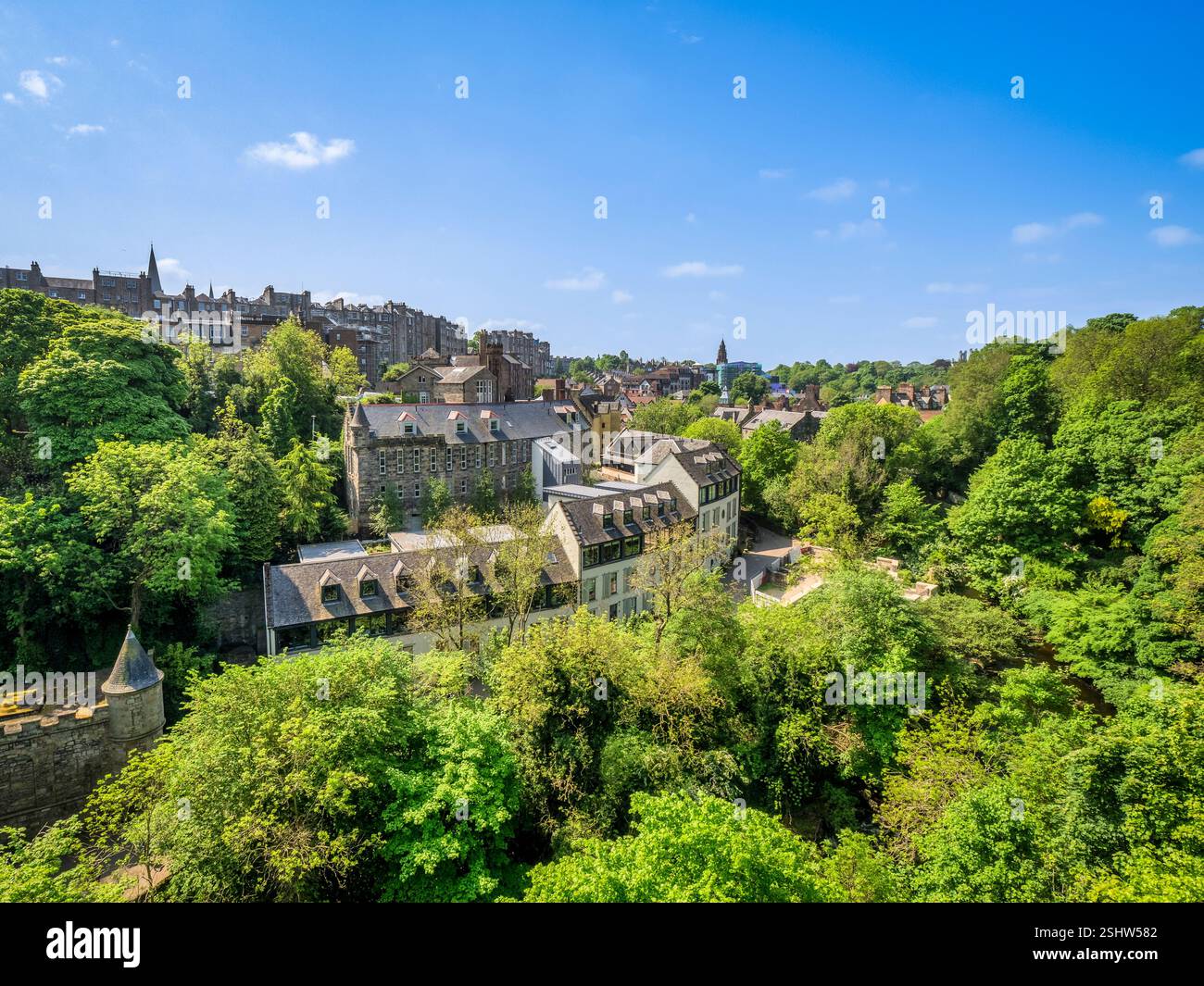 Dean Village and the valley of the Water of Leith in Edinburgh ...