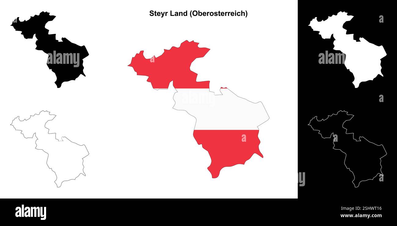 Steyr land silhouette map hi-res stock photography and images - Alamy