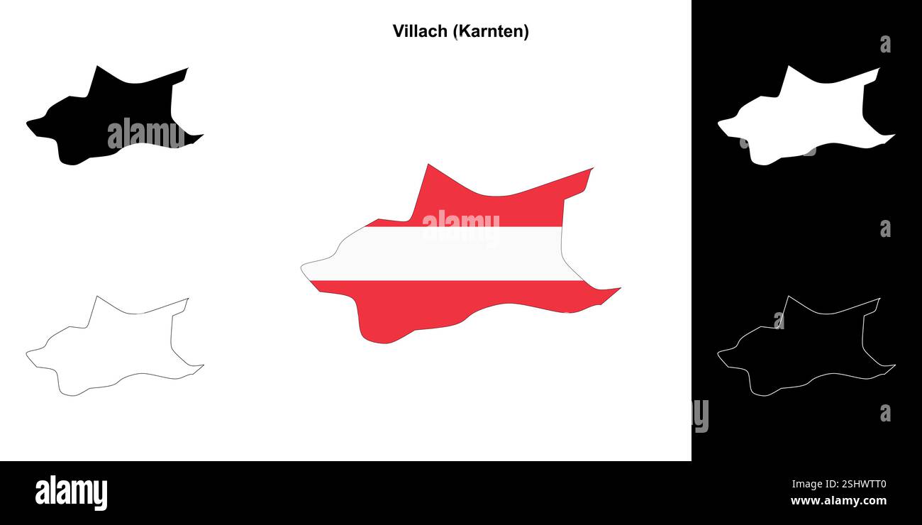 Villach blank outline map set Stock Vector Image & Art - Alamy