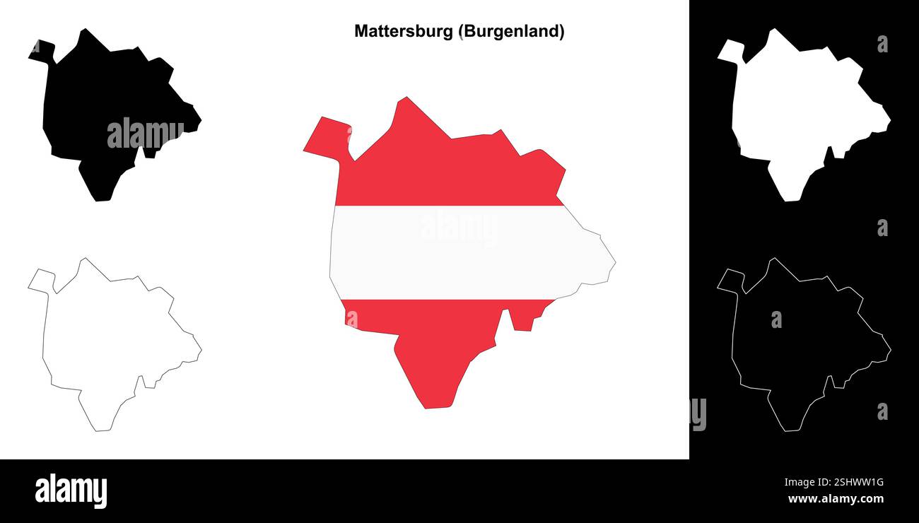 Mattersburg blank outline map set Stock Vector Image & Art - Alamy
