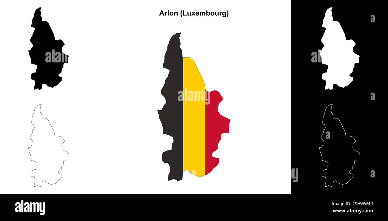 Arlon arrondissement outline map set Stock Vector Image & Art - Alamy