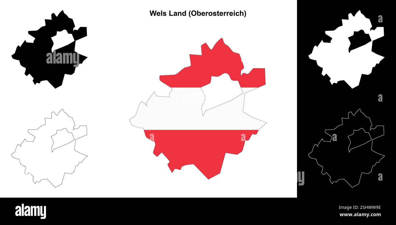 Oberosterreich vector outline map hi-res stock photography and images ...