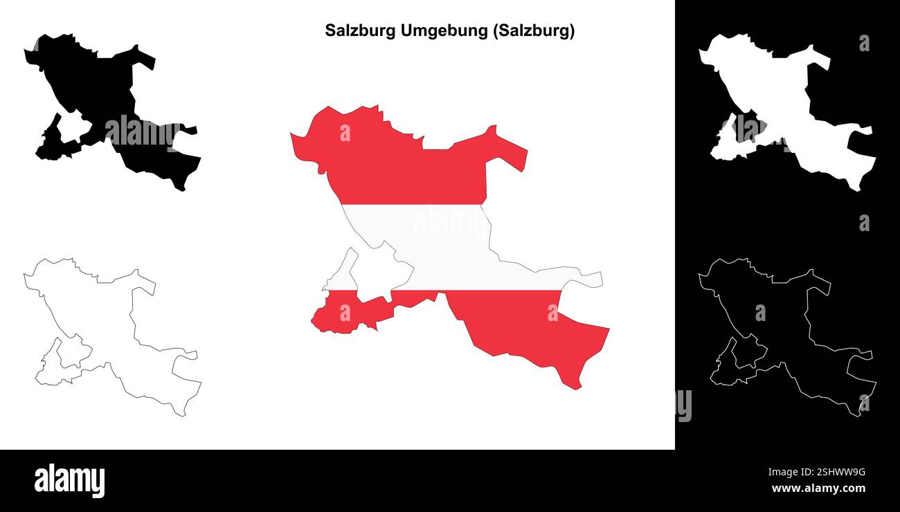 Salzburg Umgebung blank outline map set Stock Vector Image & Art - Alamy