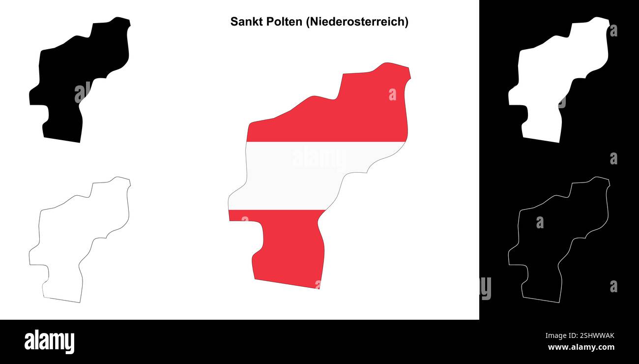 Sankt Polten blank outline map set Stock Vector Image & Art - Alamy
