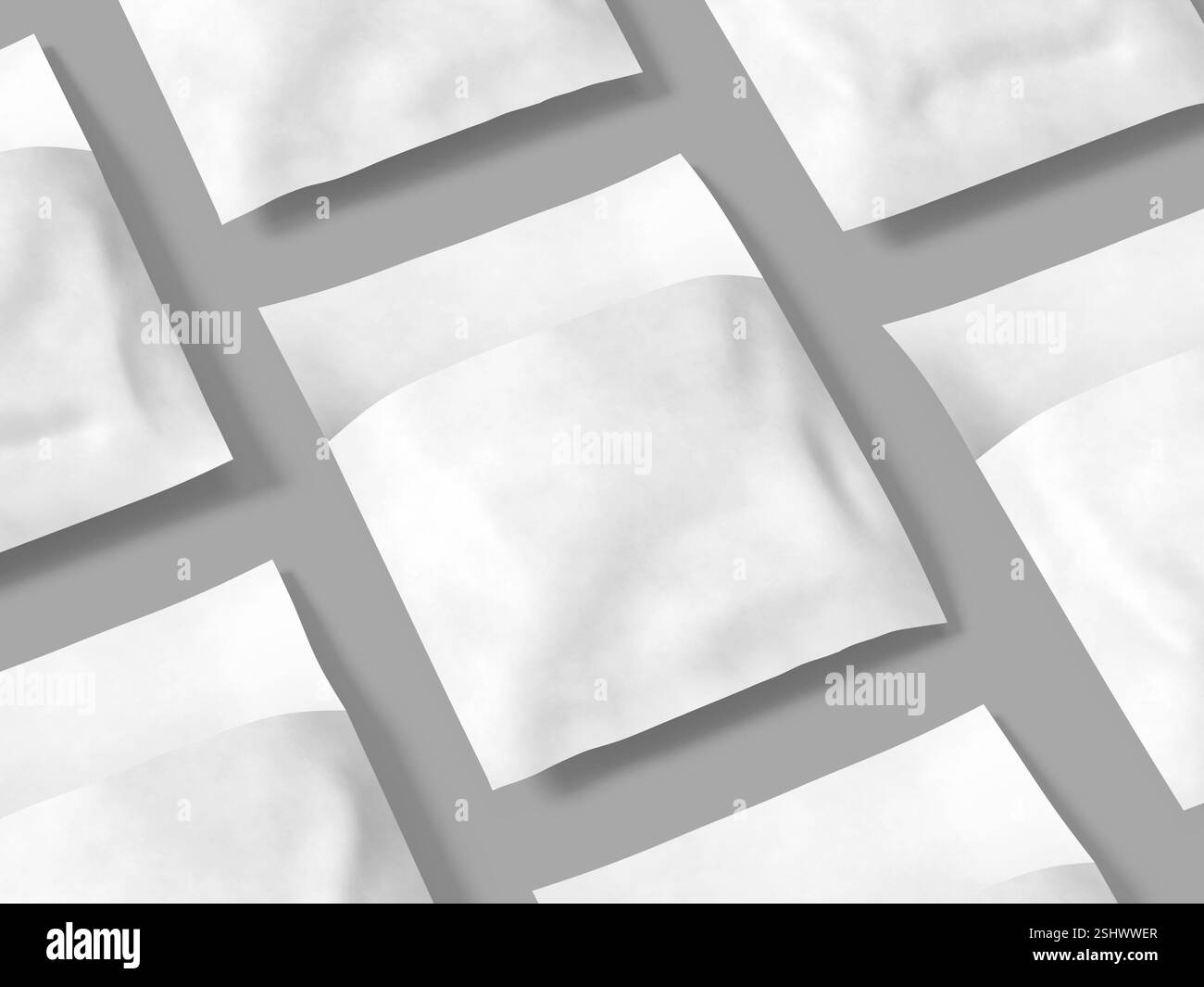 White Blank Paper Craft Food Packaging 3D Mockup Rendering Stock Photo ...