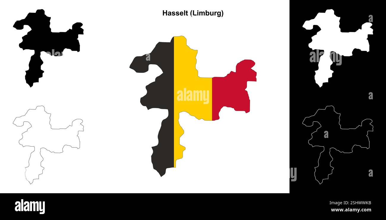 Hasselt arrondissement outline map set Stock Vector Image & Art - Alamy