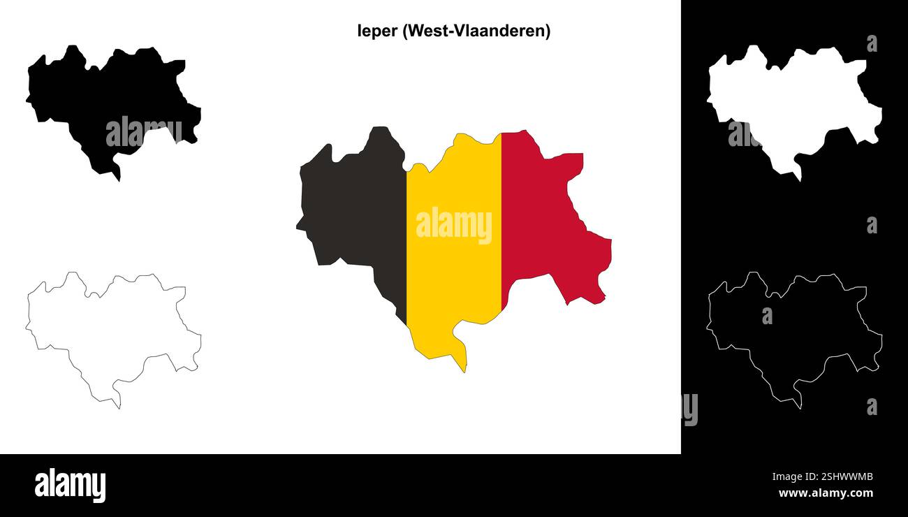 Ieper vector outline map hi-res stock photography and images - Alamy