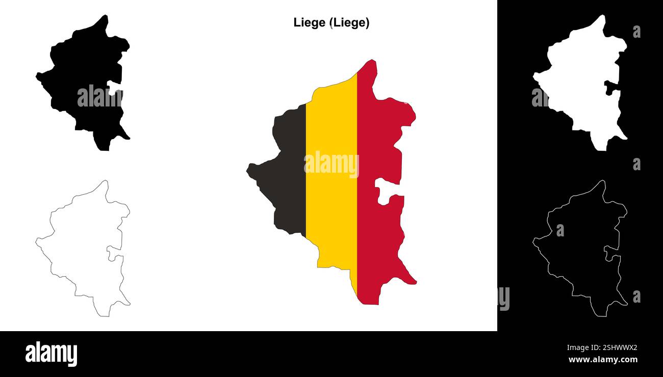Liege arrondissement outline map set Stock Vector Image & Art - Alamy