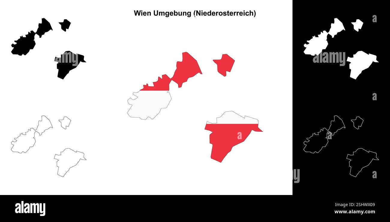Wien Umgebung blank outline map set Stock Vector Image & Art - Alamy