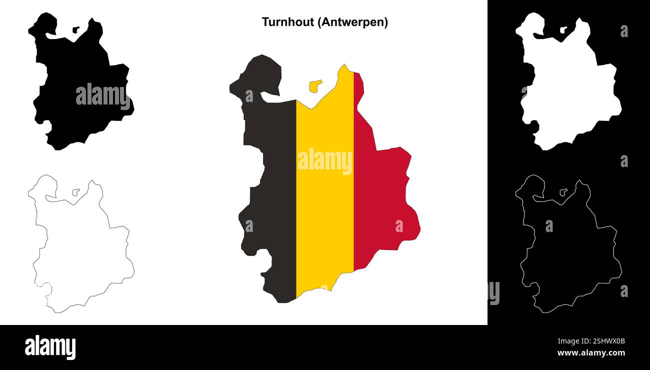 Turnhout arrondissement outline map set Stock Vector Image & Art - Alamy