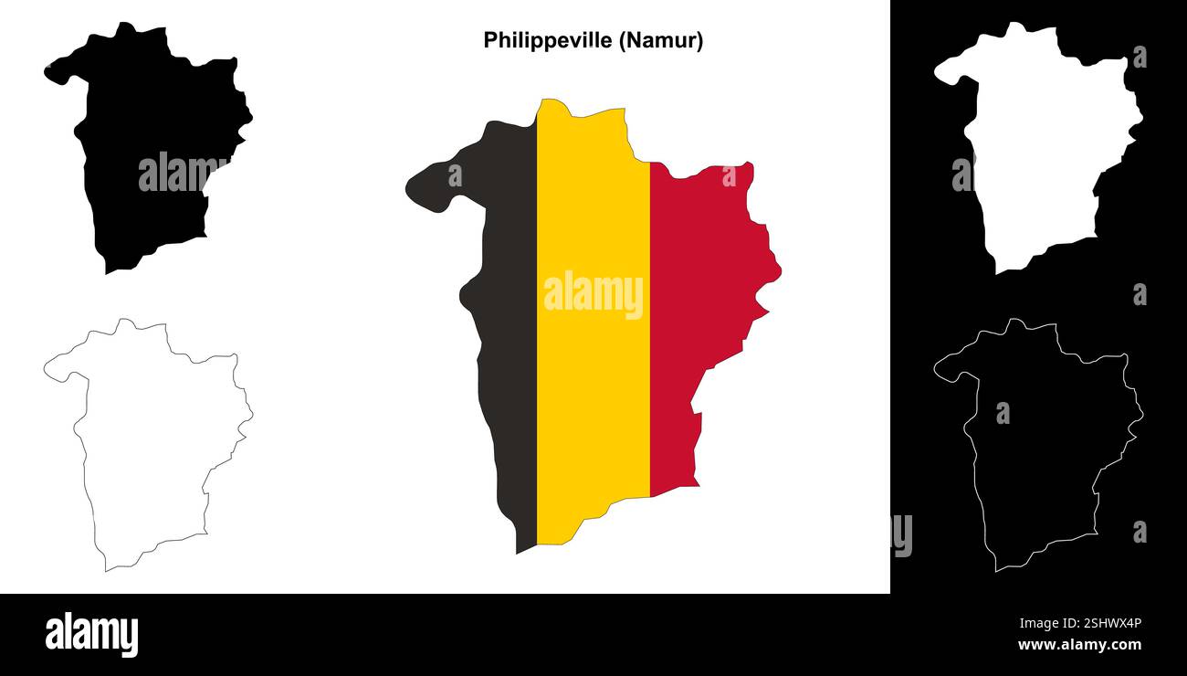 Philippeville arrondissement outline map set Stock Vector Image & Art ...
