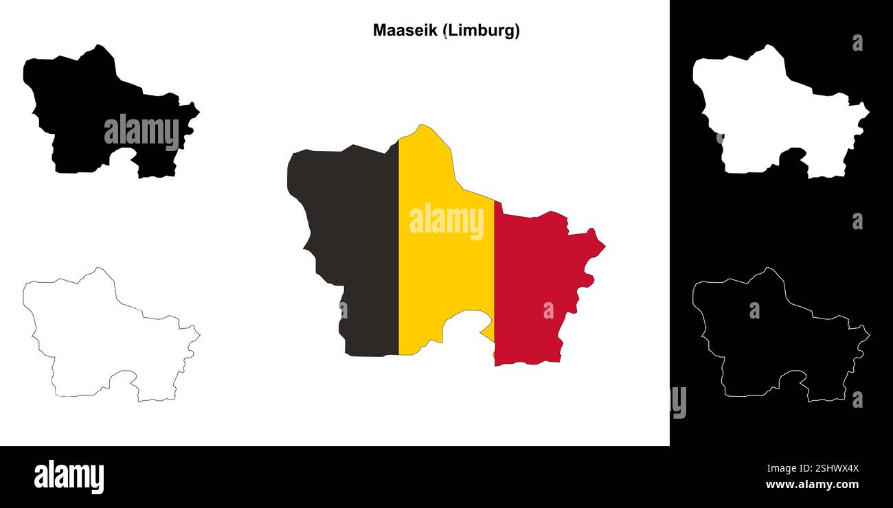 Maaseik arrondissement outline map set Stock Vector Image & Art - Alamy