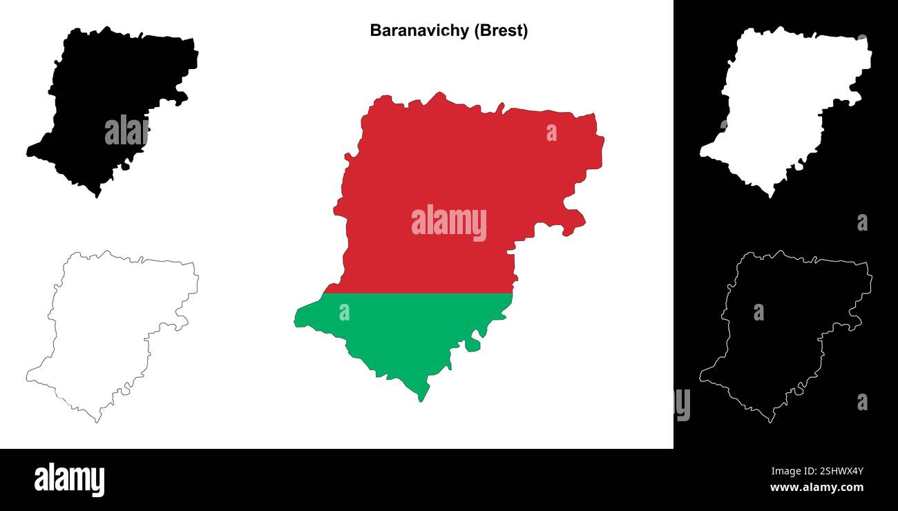 Brest vector outline map hi-res stock photography and images - Alamy