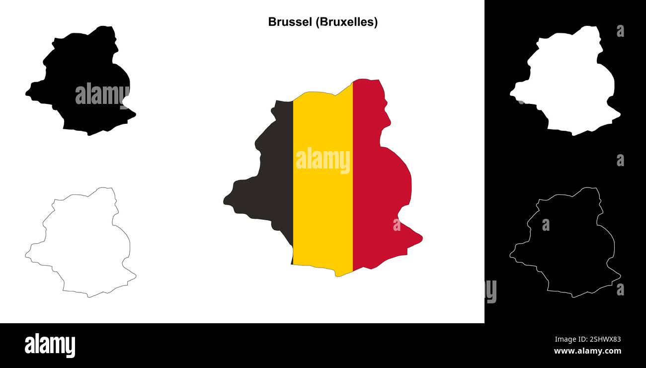 Brussel outline map hi-res stock photography and images - Alamy