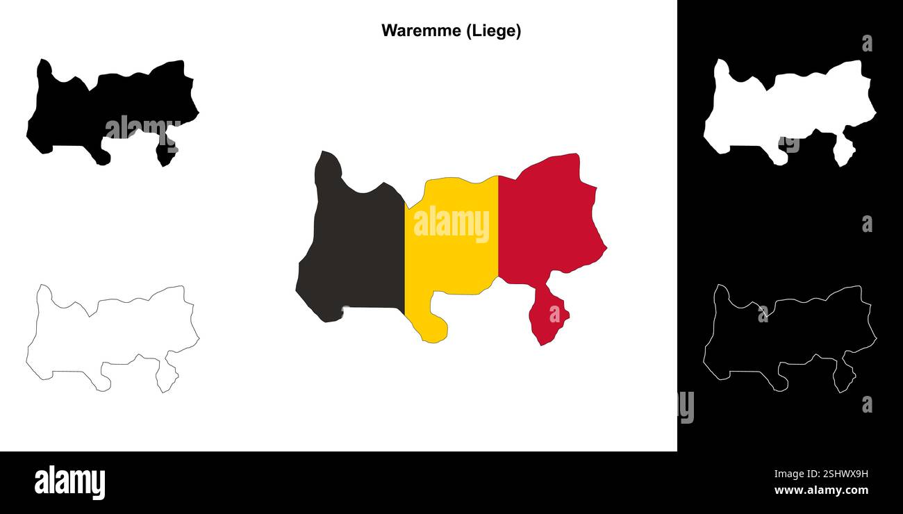 Waremme arrondissement outline map set Stock Vector Image & Art - Alamy