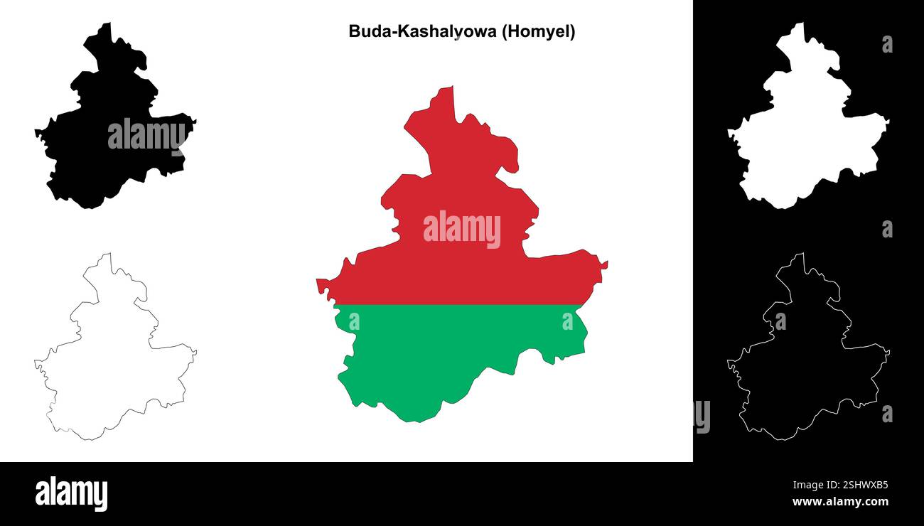 Buda-Kashalyowa district outline map set Stock Vector Image & Art - Alamy