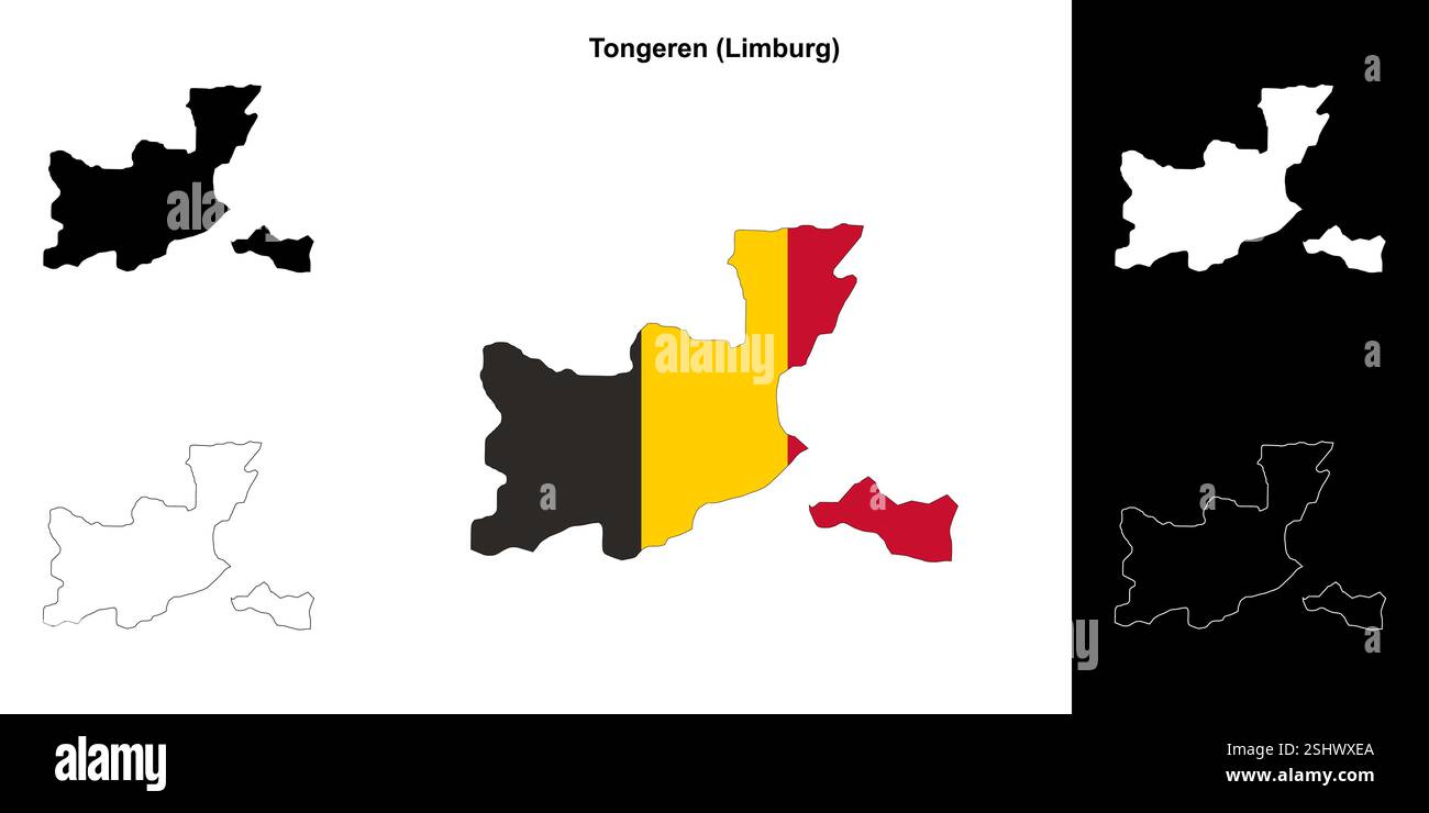 Tongeren arrondissement outline map set Stock Vector Image & Art - Alamy