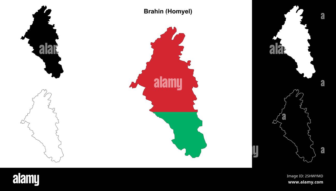 Brahin district outline map set Stock Vector Image & Art - Alamy