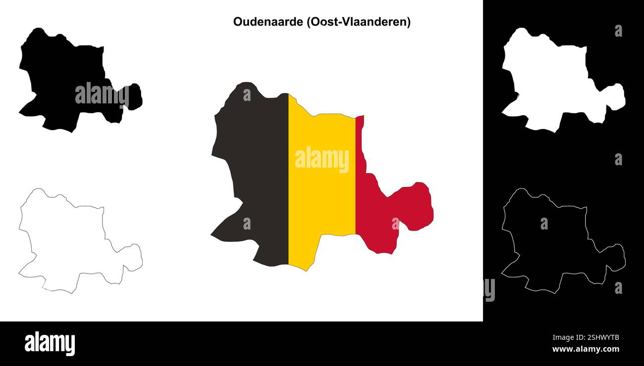 Oudenaarde arrondissement outline map set Stock Vector Image & Art - Alamy