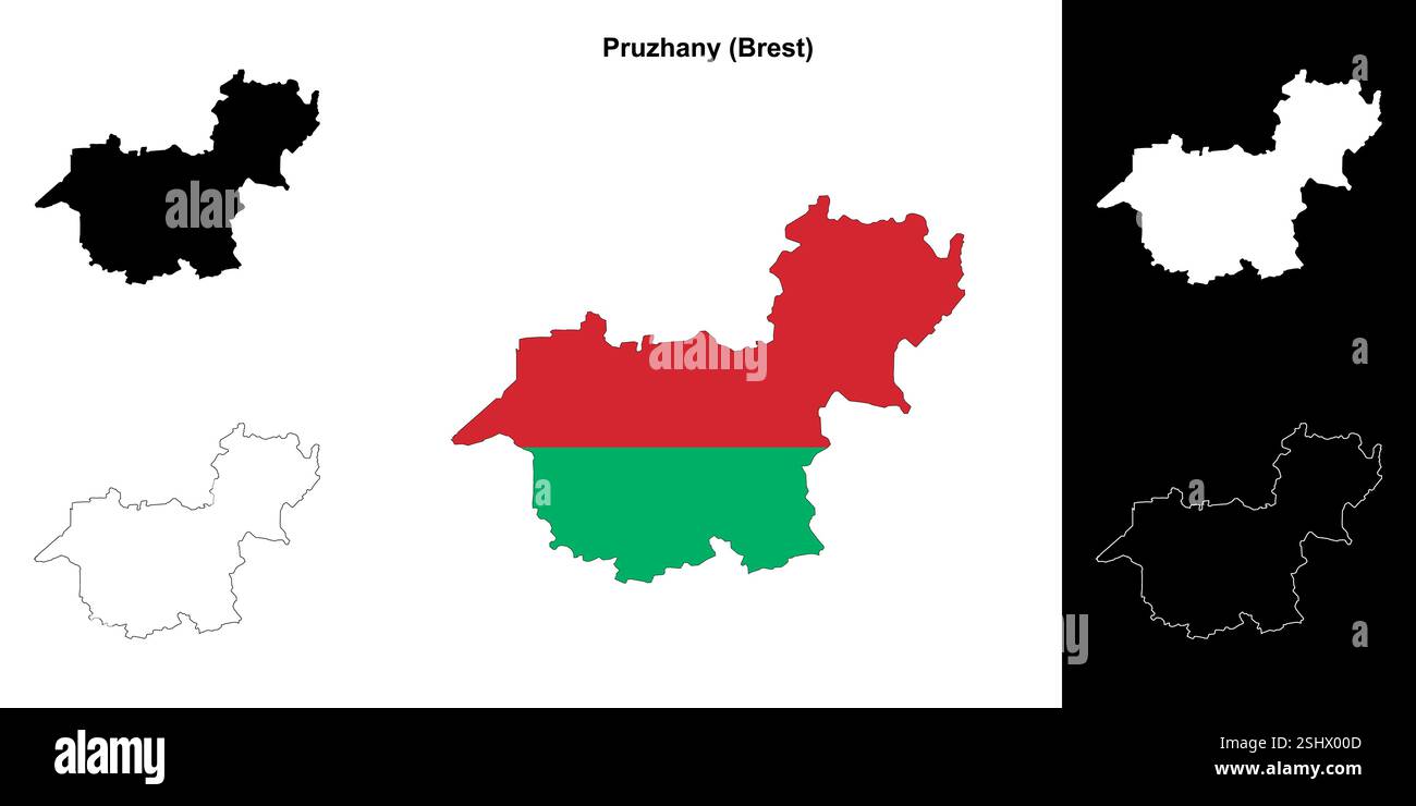 Pruzhany district outline map set Stock Vector Image & Art - Alamy