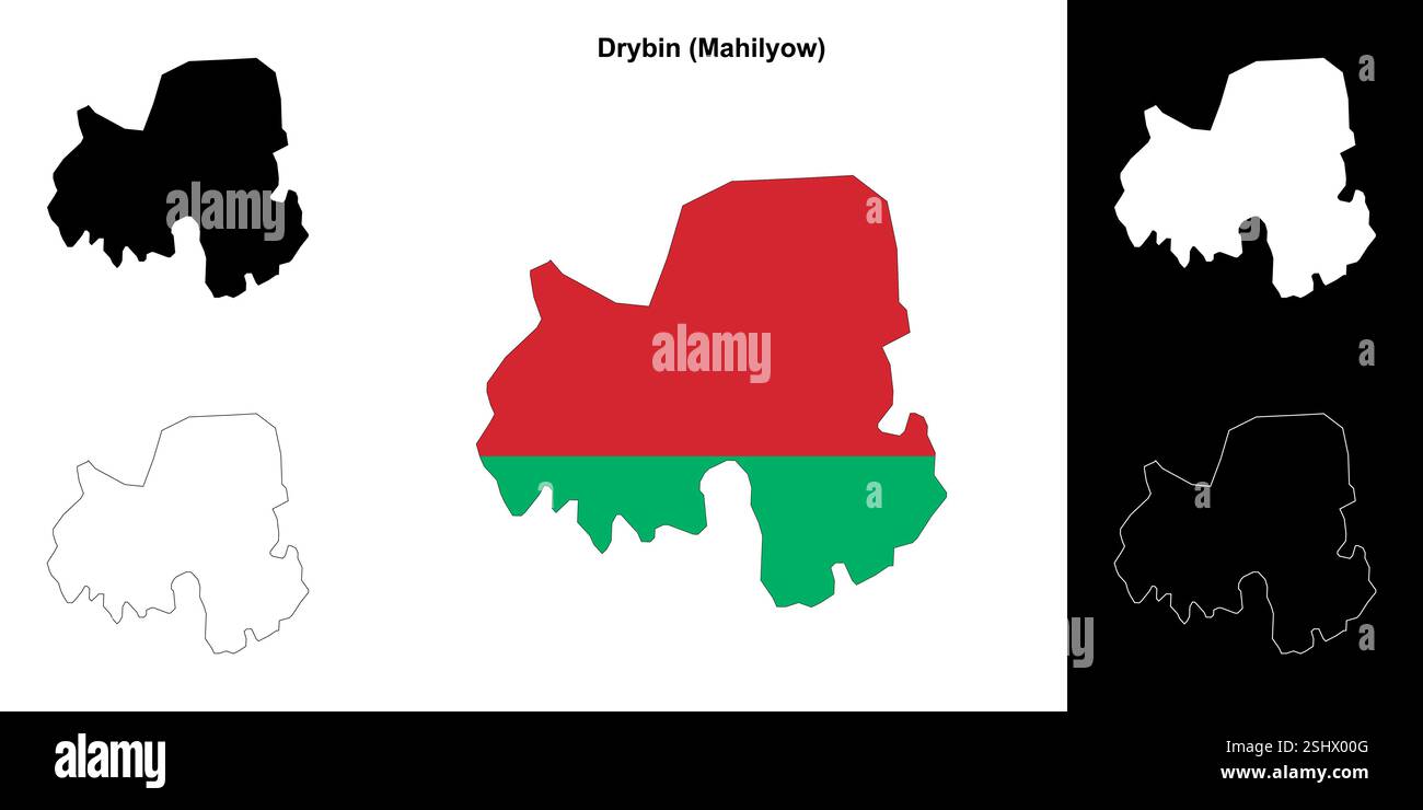 Drybin district outline map set Stock Vector Image & Art - Alamy