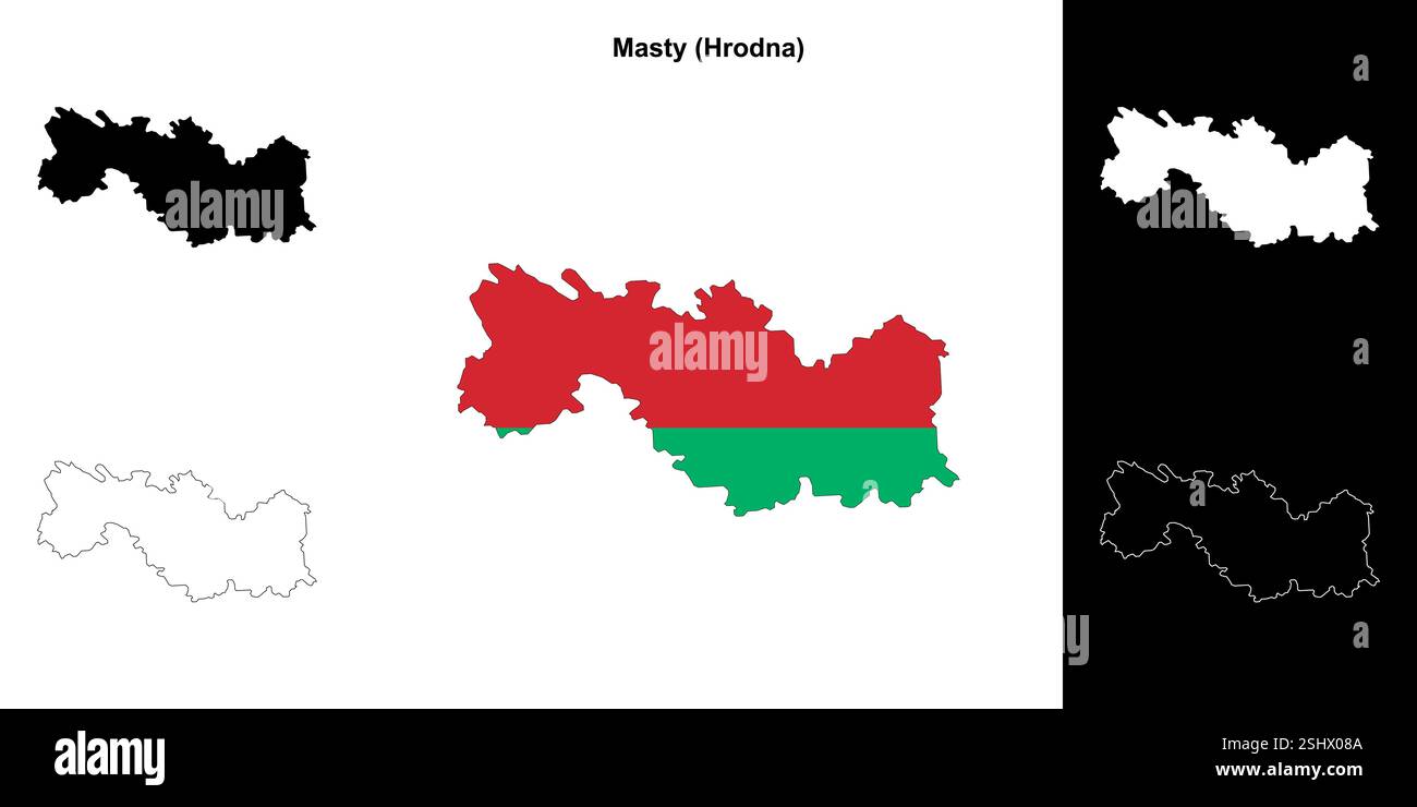 Masty district outline map set Stock Vector Image & Art - Alamy