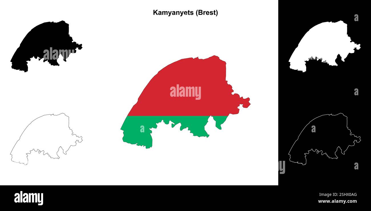 Kamyanyets district outline map set Stock Vector Image & Art - Alamy