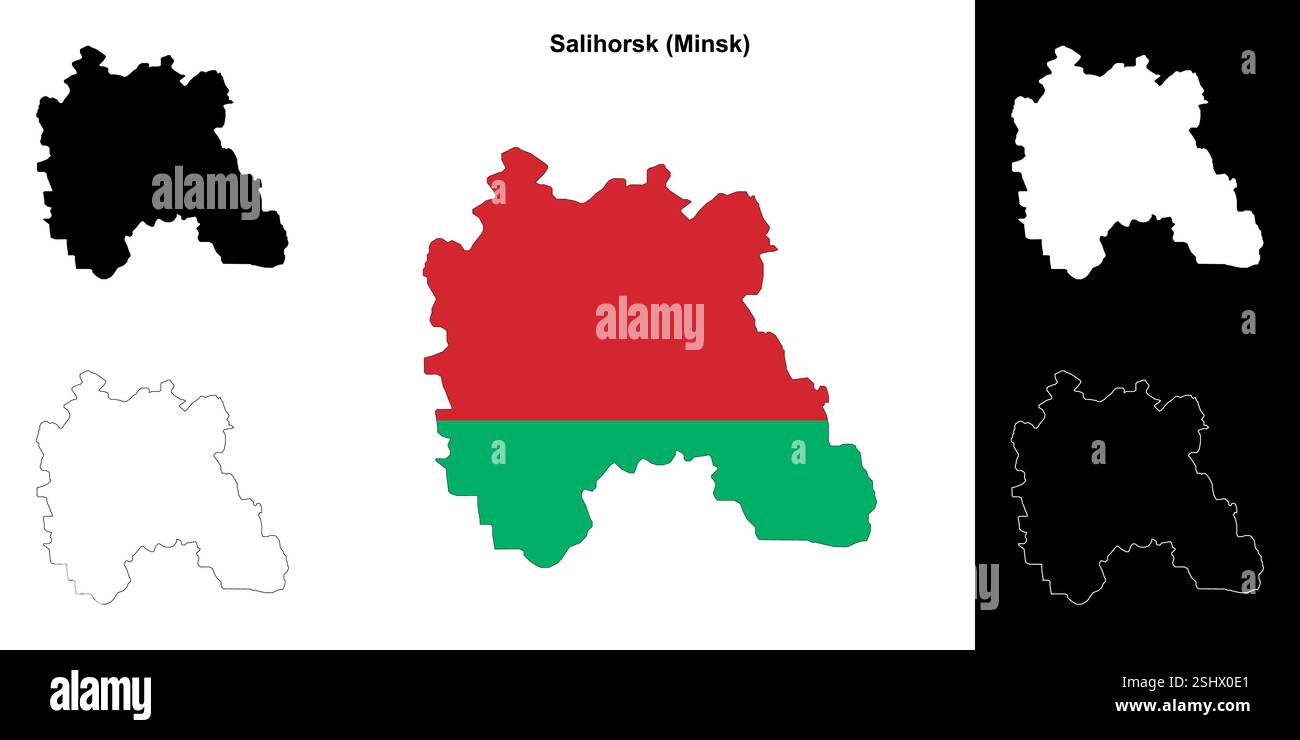 Salihorsk district outline map set Stock Vector Image & Art - Alamy