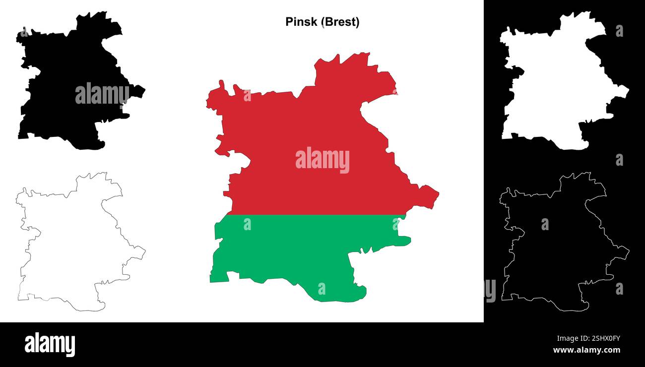 Pinsk district outline map set Stock Vector Image & Art - Alamy