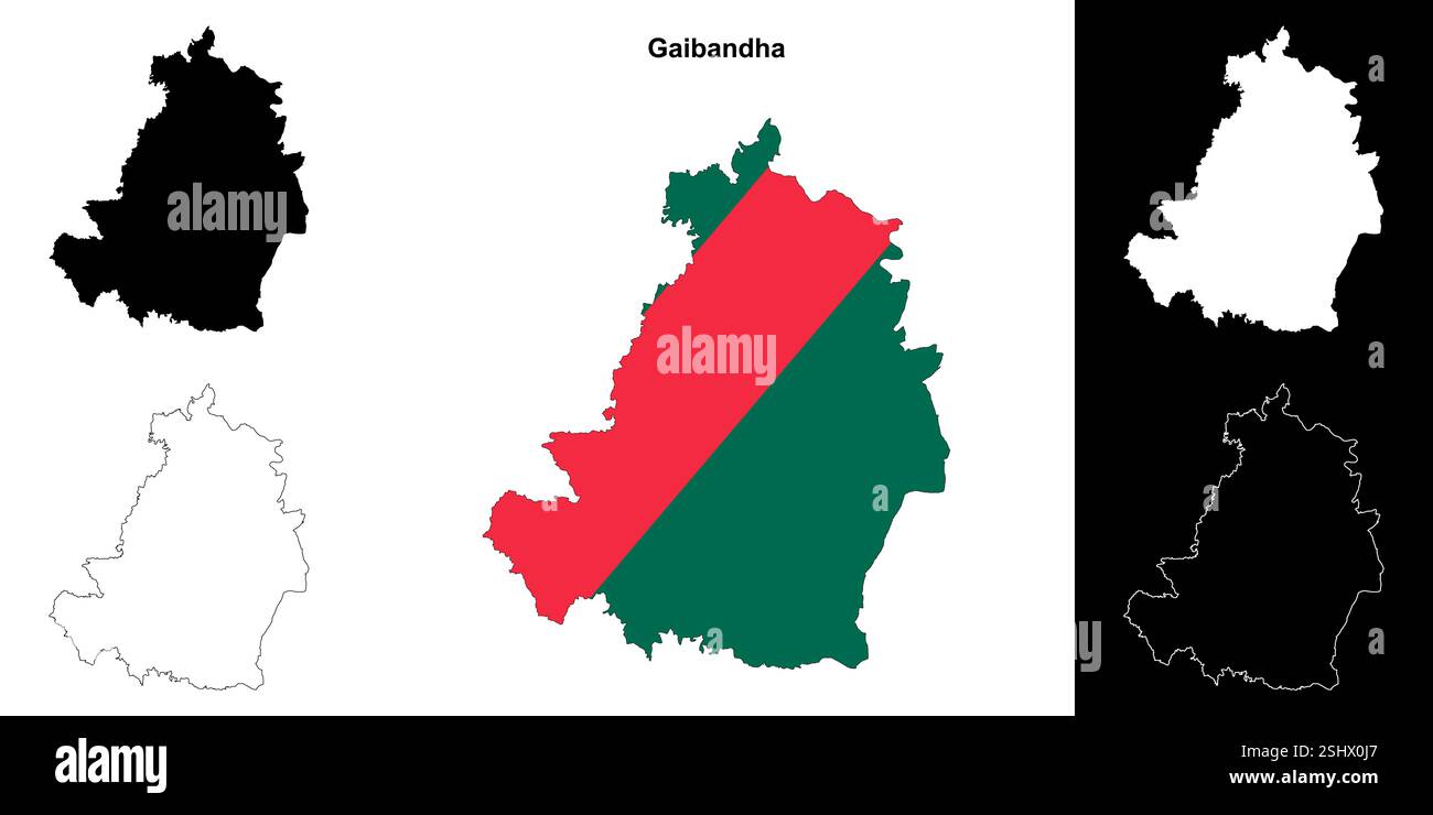 Gaibandha district outline map set Stock Vector Image & Art - Alamy