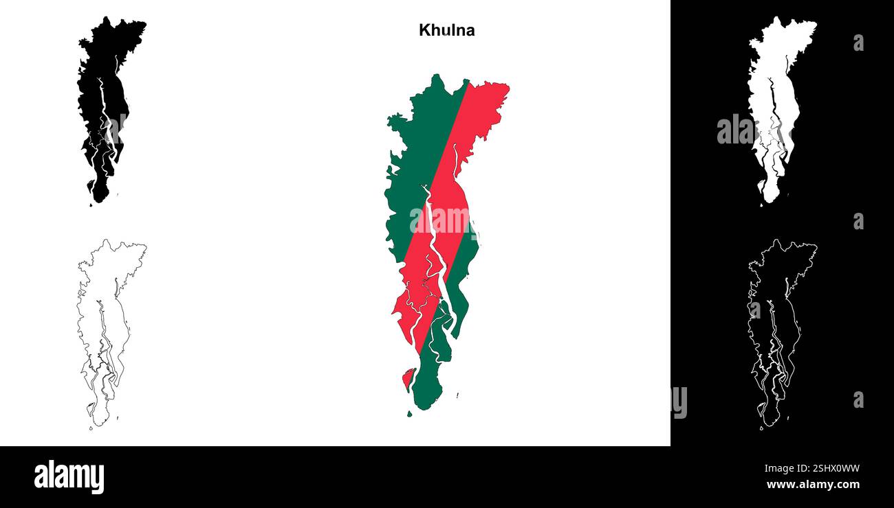 Khulna outline map hi-res stock photography and images - Alamy