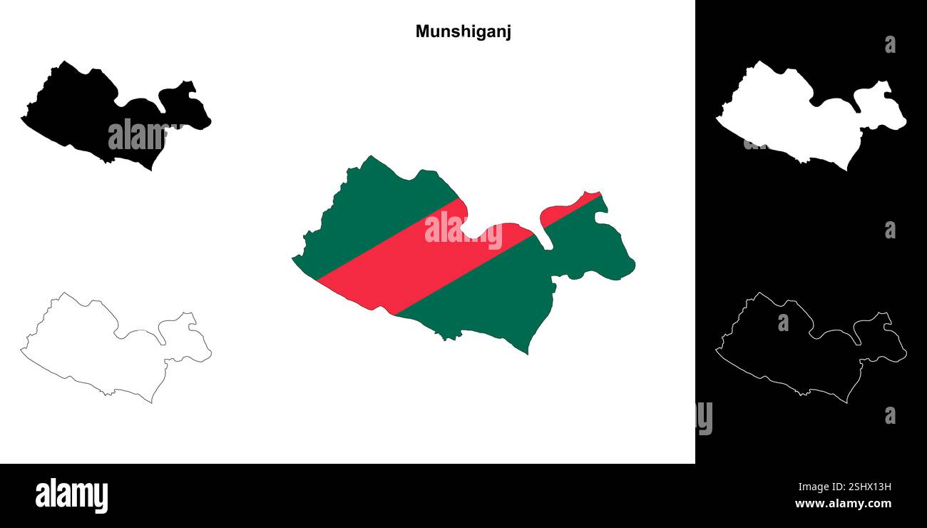 Munshiganj district outline map set Stock Vector Image & Art - Alamy