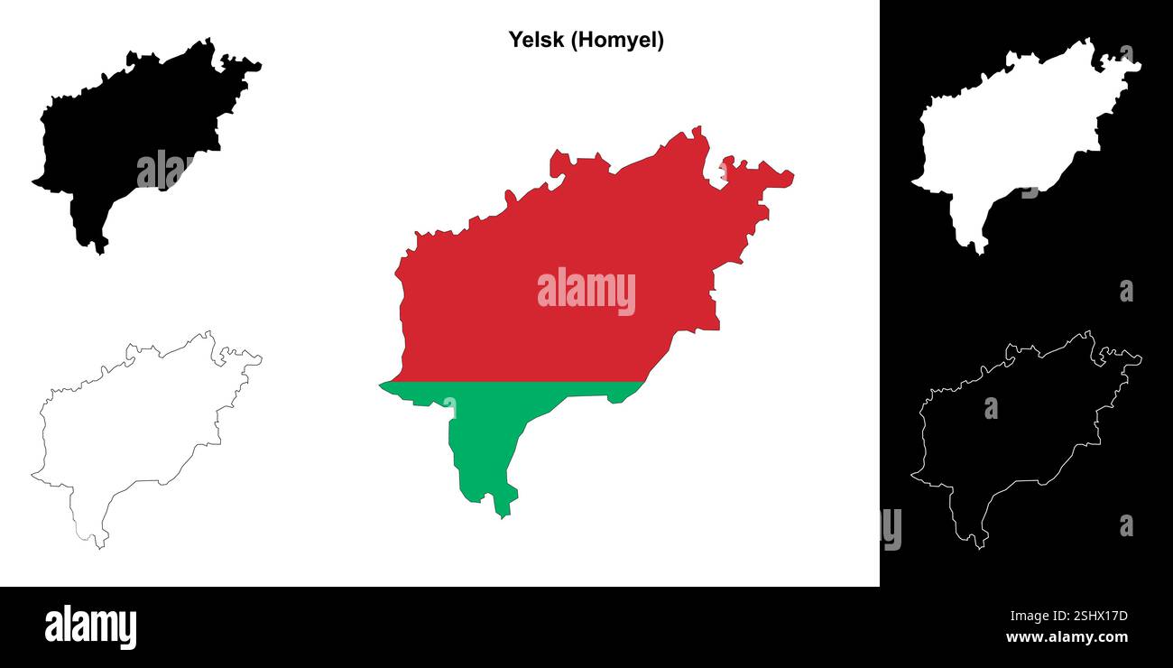 Yelsk outline map hi-res stock photography and images - Alamy