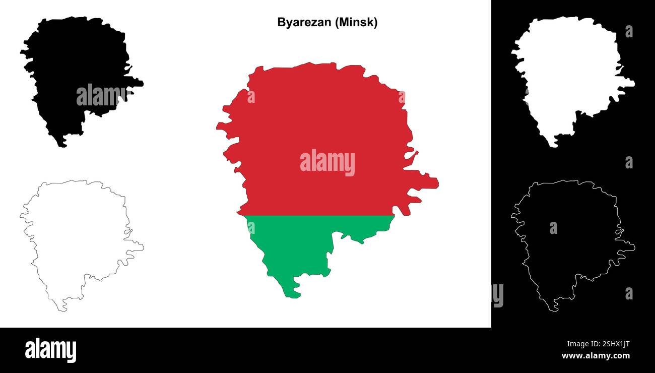 Byarezan district outline map set Stock Vector Image & Art - Alamy