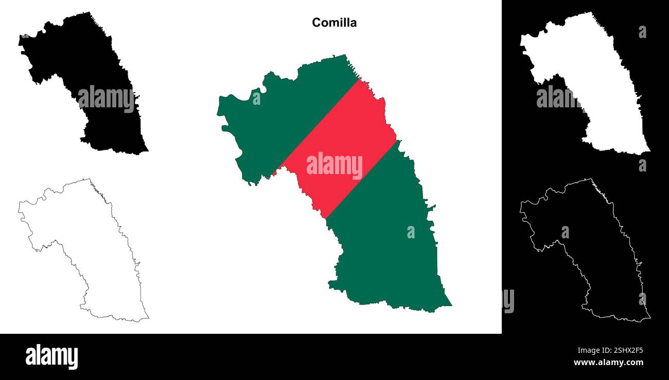 Comilla district outline map set Stock Vector Image & Art - Alamy
