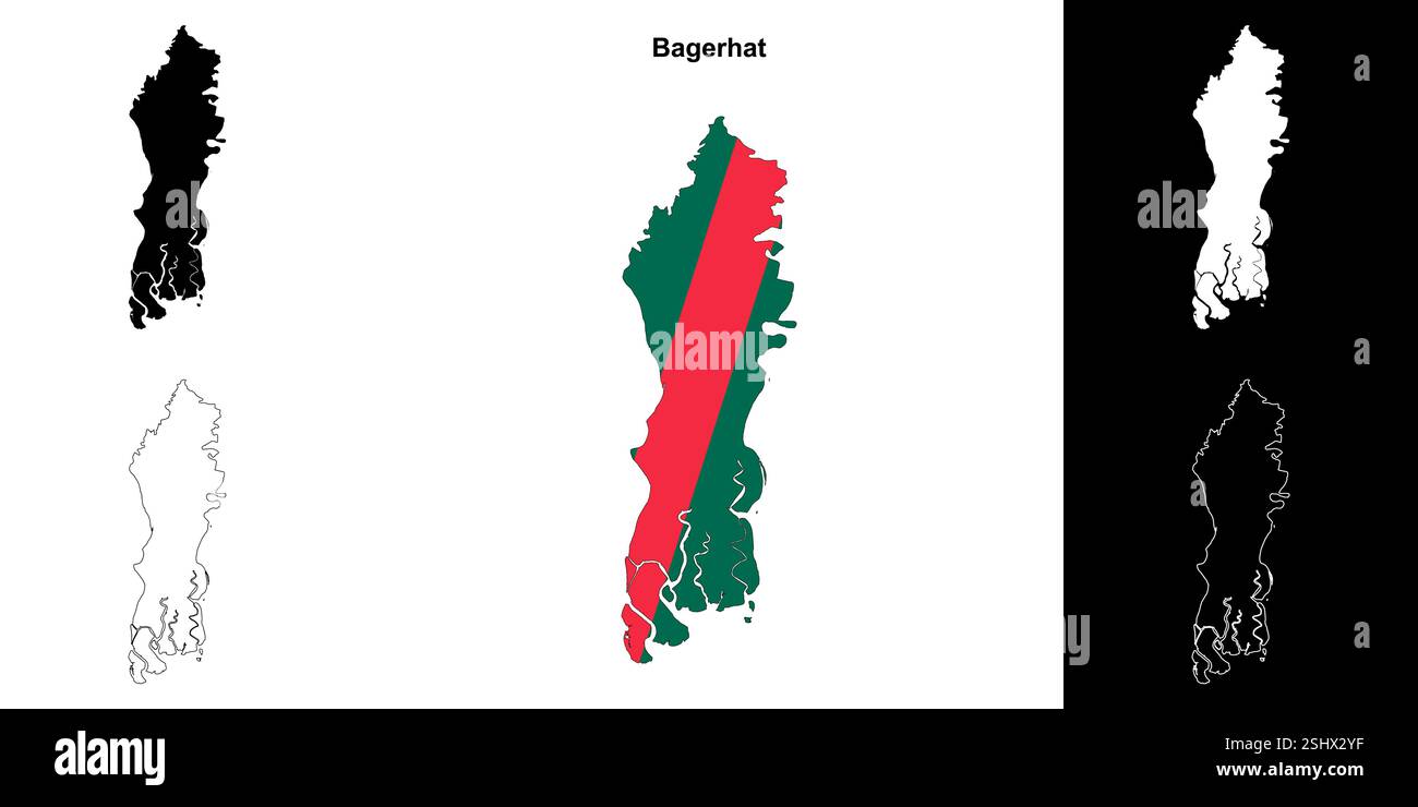Bagerhat district outline map set Stock Vector Image & Art - Alamy