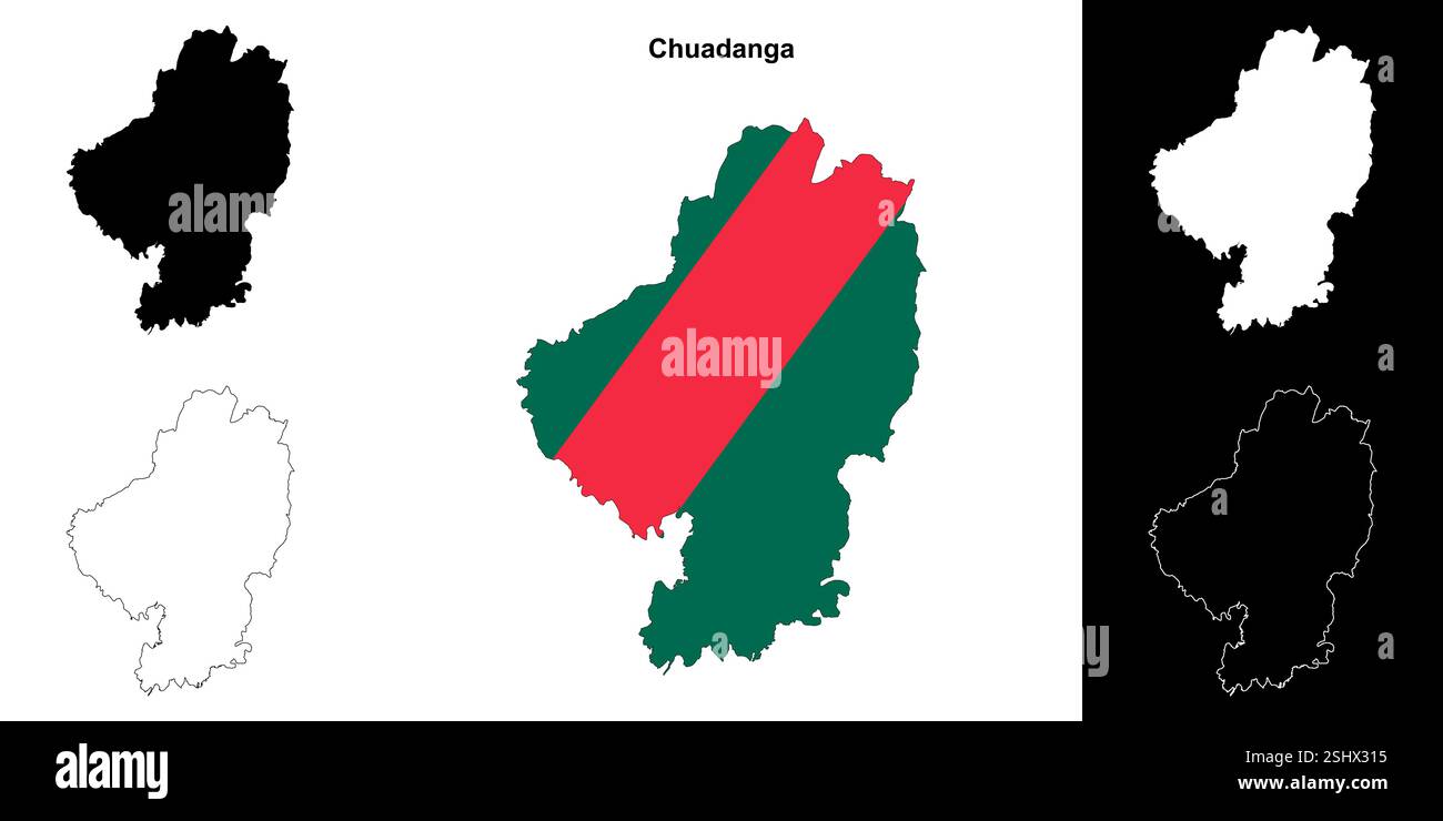 Chuadanga district outline map set Stock Vector Image & Art - Alamy