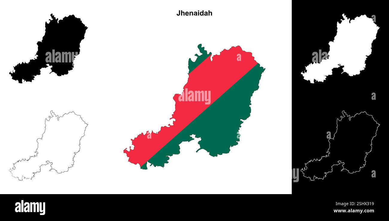 Jhenaidah district outline map set Stock Vector Image & Art - Alamy