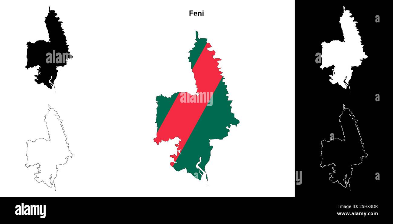 Feni district outline map set Stock Vector Image & Art - Alamy