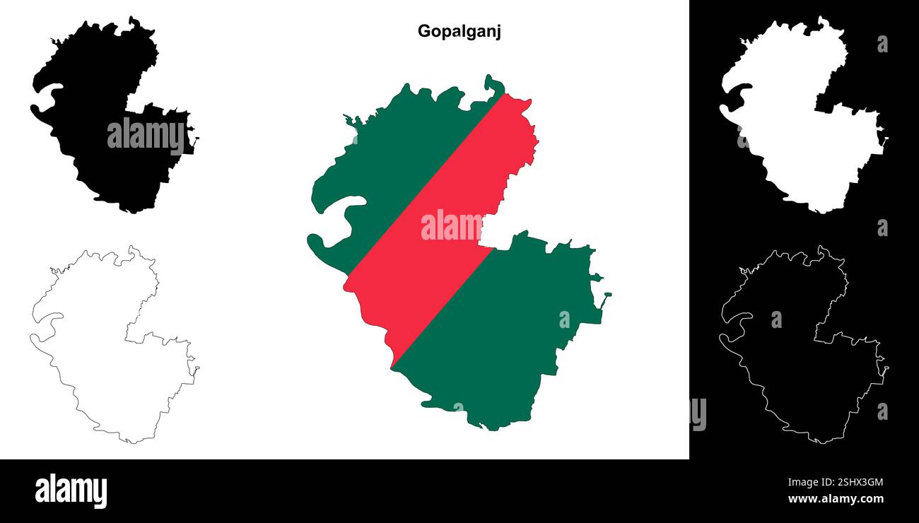 Gopalganj district outline map set Stock Vector Image & Art - Alamy