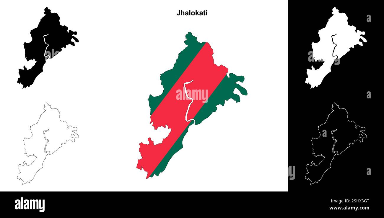 Jhalokati district outline map set Stock Vector Image & Art - Alamy