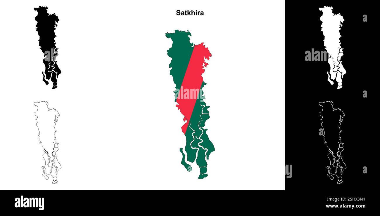 Satkhira district outline map set Stock Vector Image & Art - Alamy