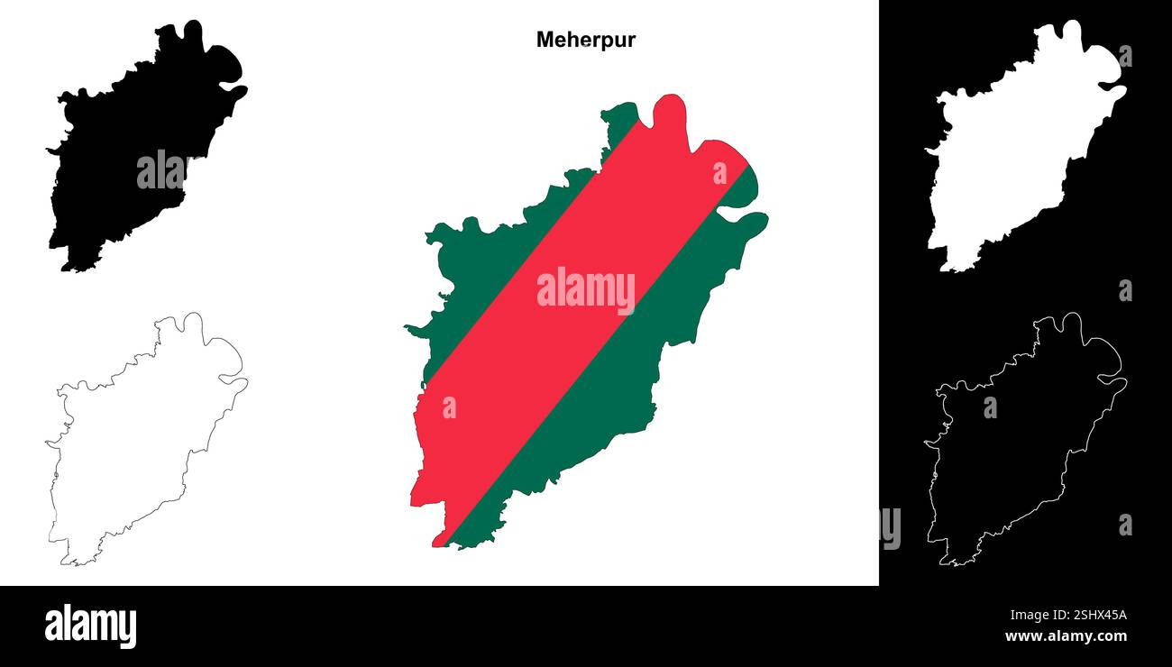 Meherpur outline map hi-res stock photography and images - Alamy
