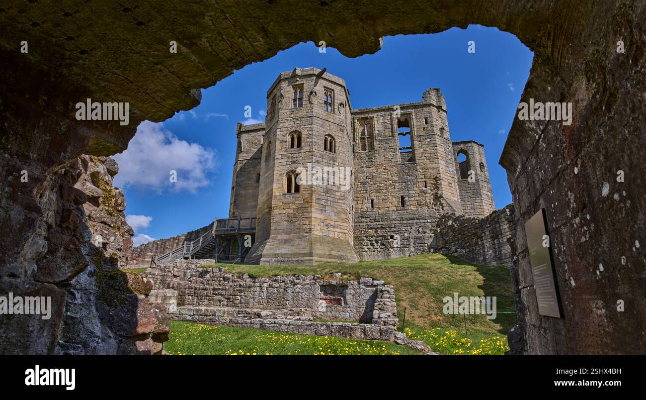 Photo of the picturesque medieval Warkworth Castle, 1157–1164, sited ...