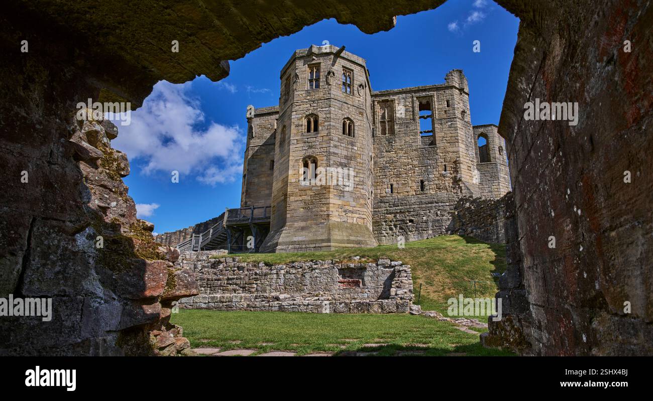 Photo of the picturesque medieval Warkworth Castle, 1157–1164, sited ...